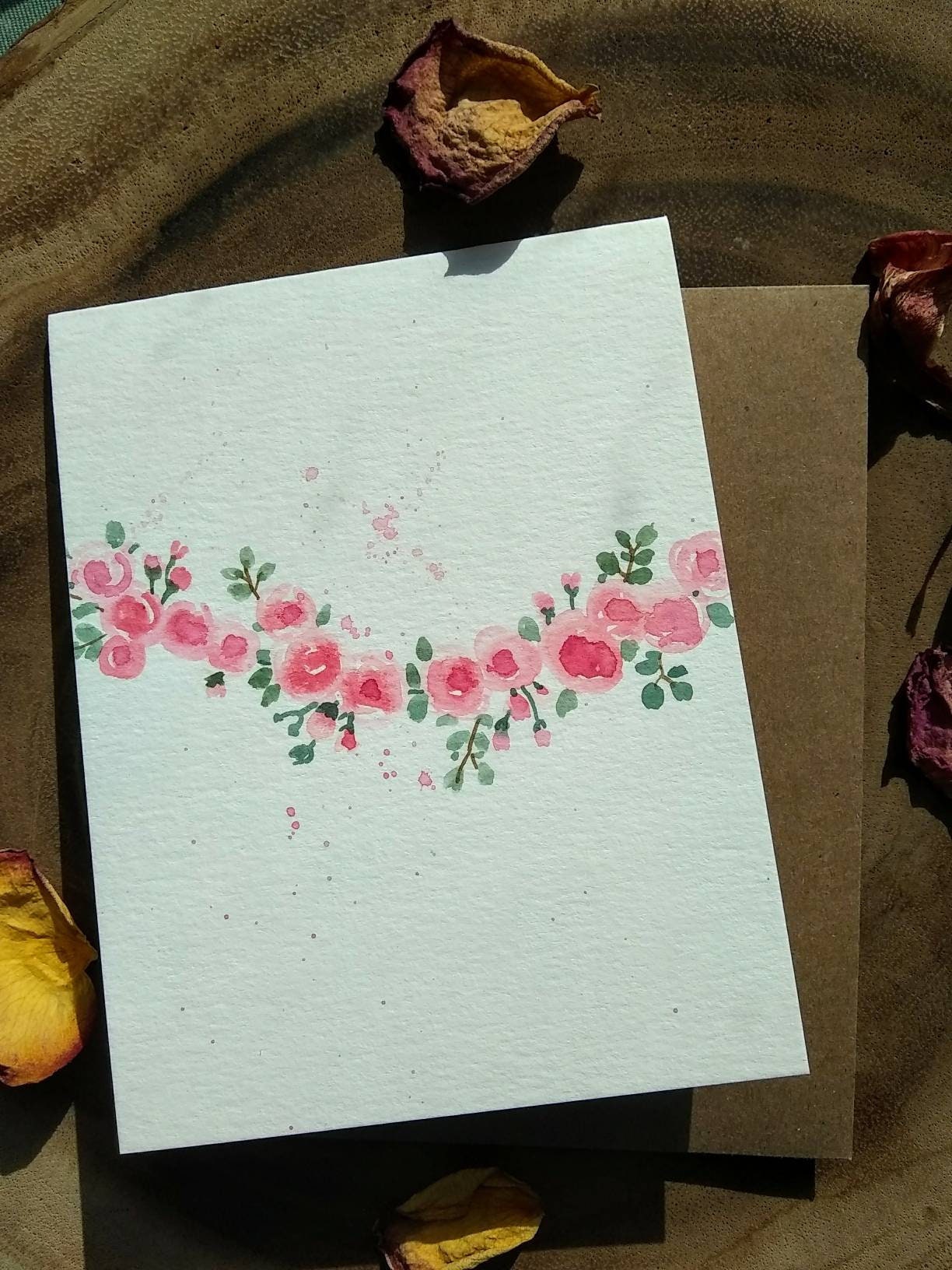 Set of 3_Original hand painted watercolor floral garland | Etsy