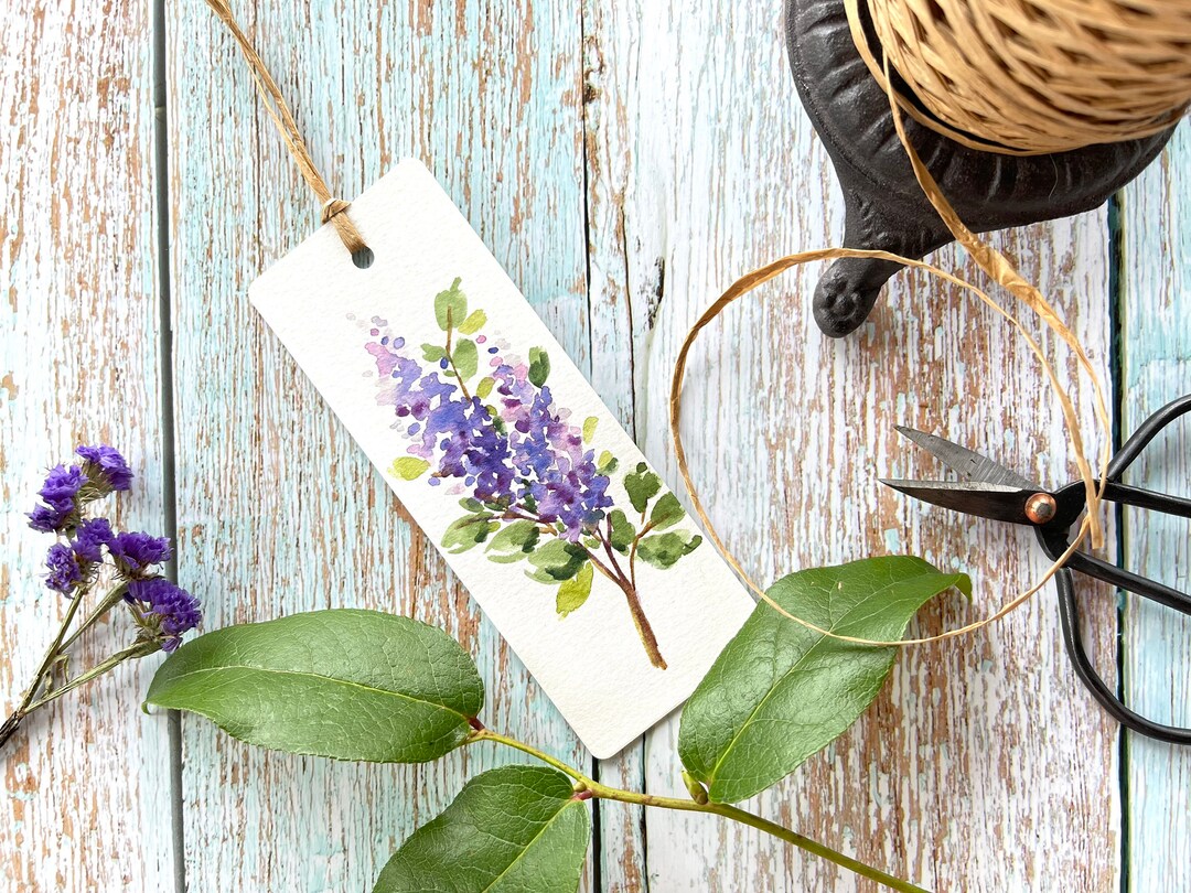 Set of 2- Original Hand Painted Watercolor Floral, Purple Lilac ...