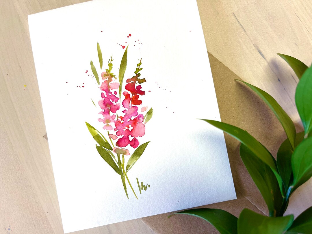 Set of 3, Original, Hand Painted Watercolor, Floral, Floral,blank ...