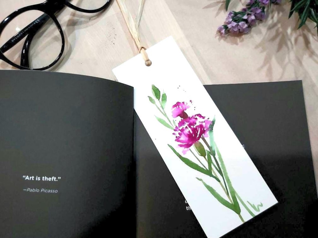 Set of 2- Original Hand Painted Watercolor Floral , Purple, Pink ...
