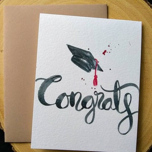 Original Hand painted Watercolor Congratulations Brush | Etsy