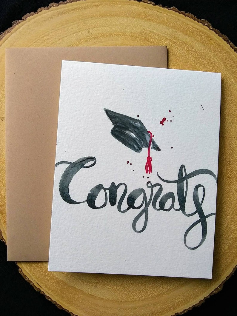 Original Hand painted Watercolor Congratulations Brush | Etsy