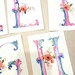 Custom, Original Hand Painted, Watercolor Floral, Custom Alphabet ...