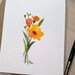 Set of 3_original Hand Painted Watercolor Floral, Yellow Flower Blank ...