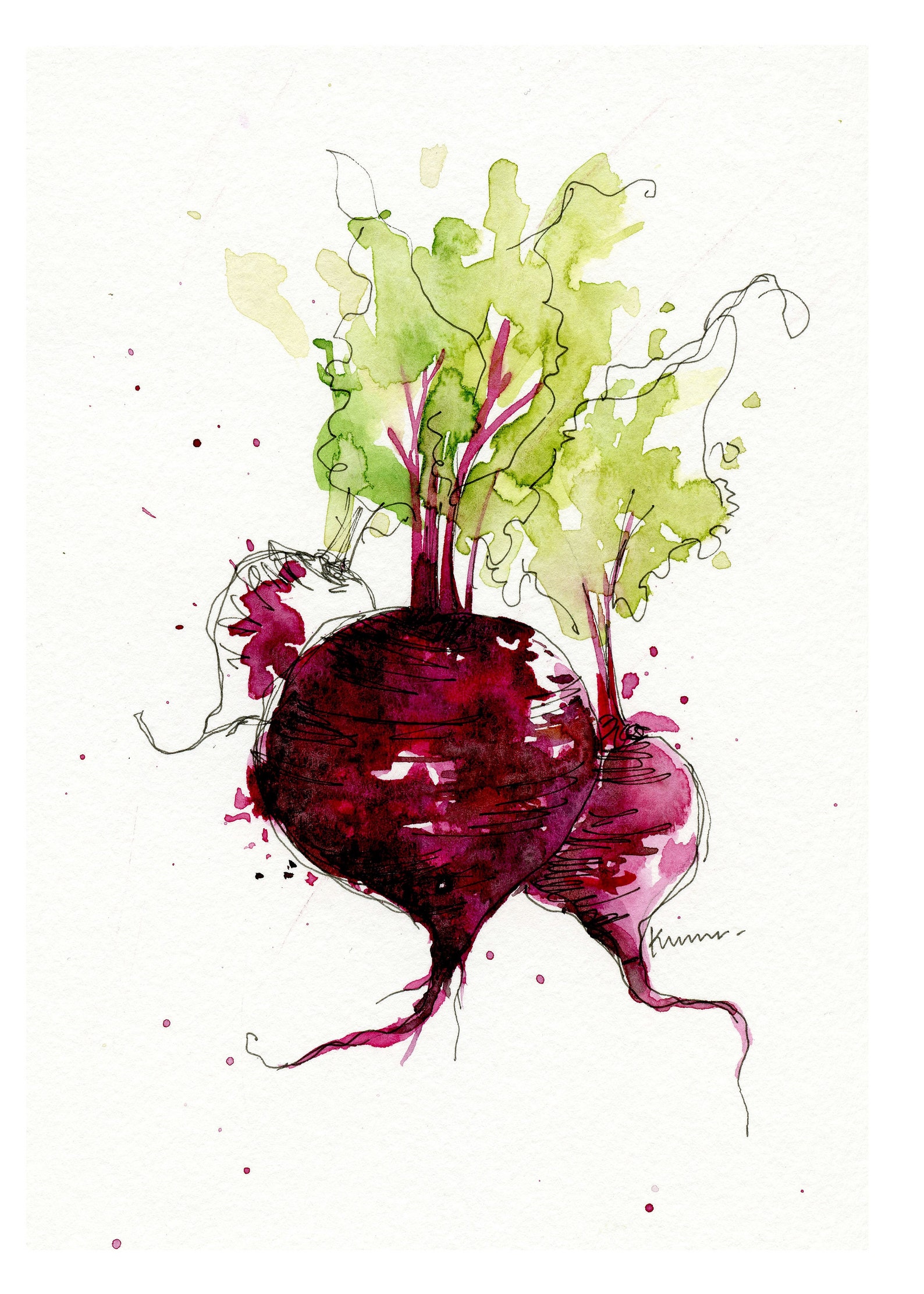 Printable Digital Files,set of 3, Watercolor, Root Vegetables, Instant ...