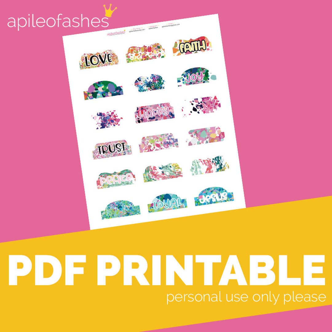 Tabs 1 Printable Bible Journaling, Margin Stickers, Bookmarks, Sticker ...