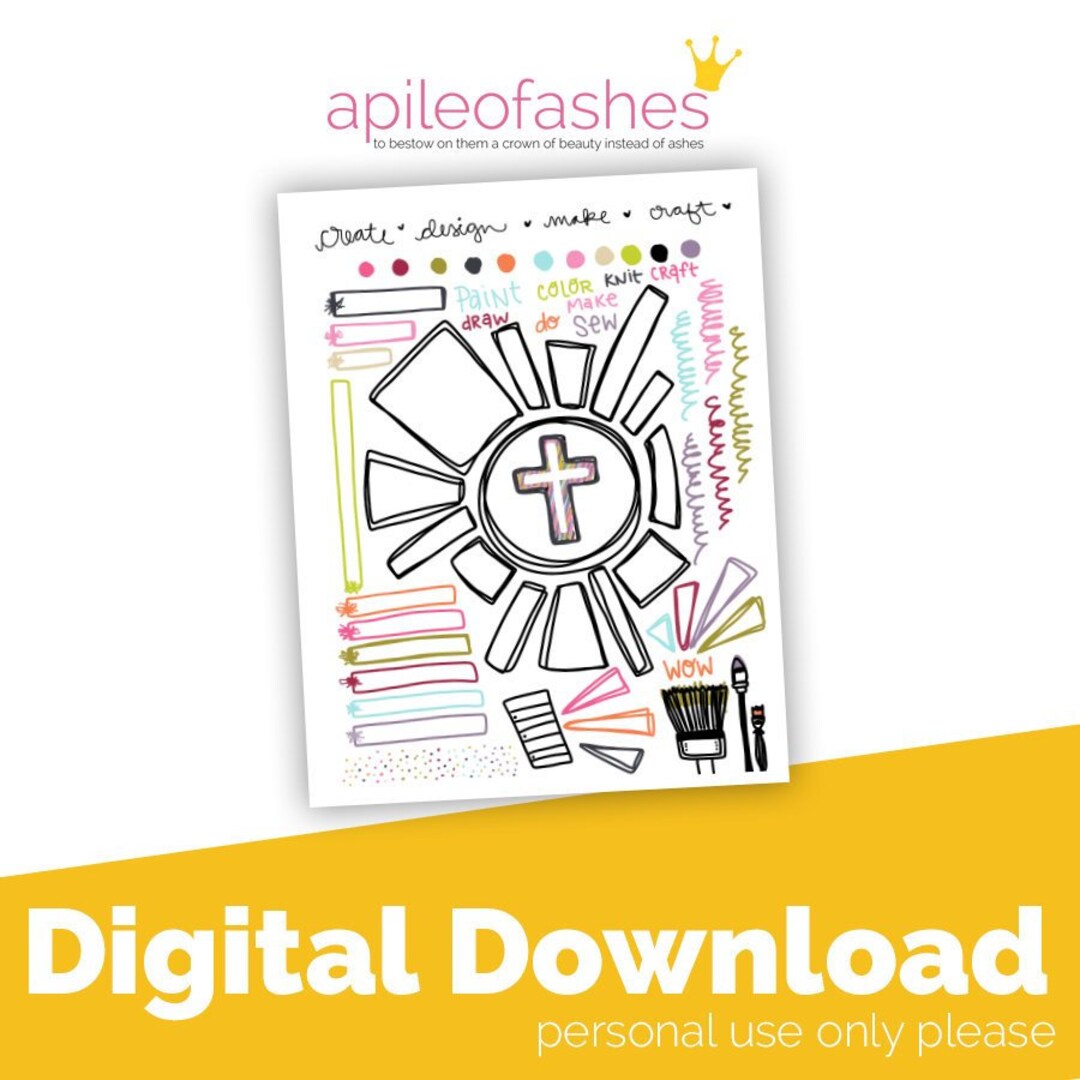 Create Craft Doodle Printable Bible Journaling, Margin Stickers ...