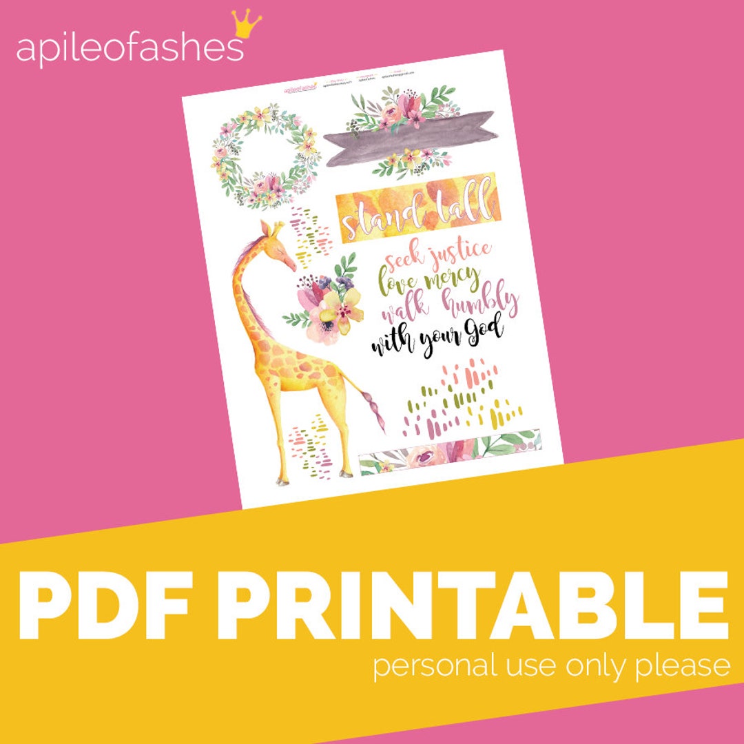 Micah 6 Bible Journaling Printable, Margin Stickers, Bookmarks, Sticker ...