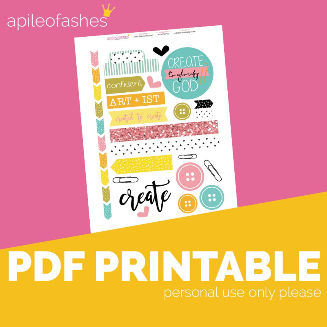 Pink Create Printable Bible Journaling, Margin Stickers, Bookmarks ...