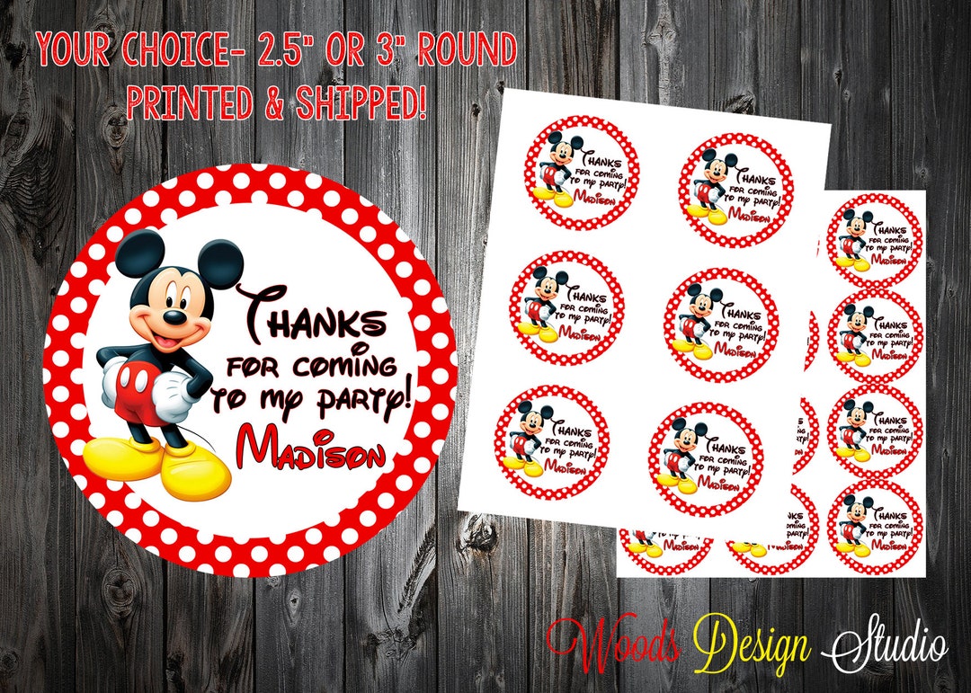 Mickey Mouse // Personalized // Printed & Shipped // Thank You Birthday ...