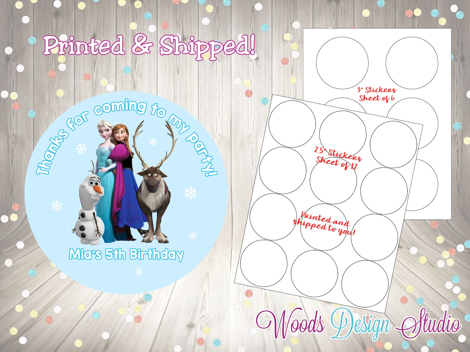 Frozen Birthday Stickers, Custom Water Bottle Labels, Bottle Wraps ...