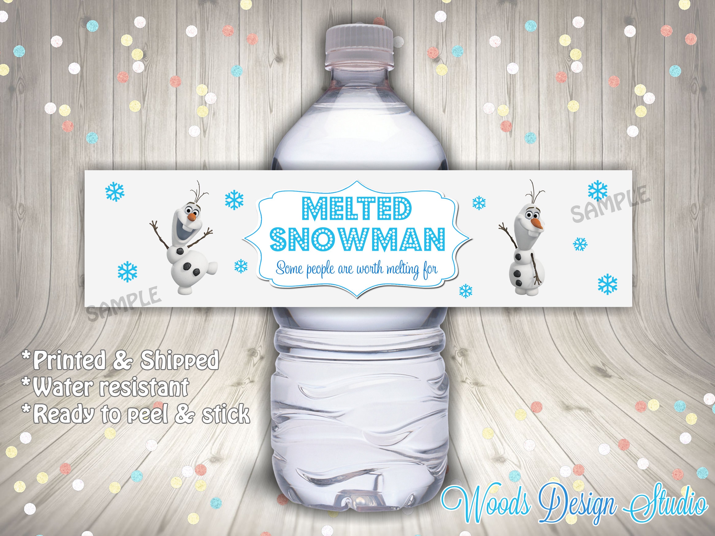 Frozen Melted Snowman Labels