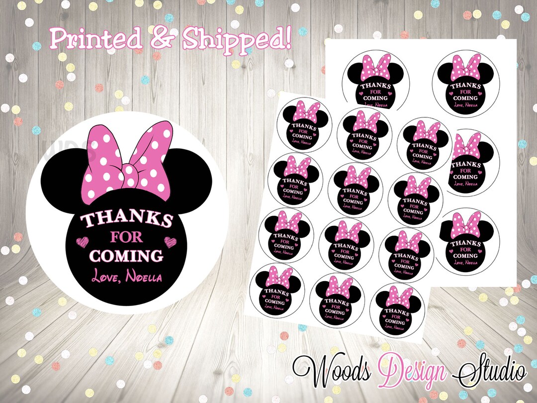 Minnie Mouse Sticker, Personalized, Printed & Shipped, Thank You ...