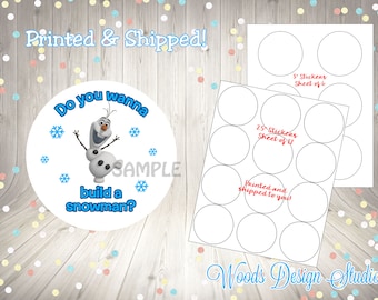 Frozen Themed Elsa Party Favor Toppers - Do You Want to Build a Snowman ...