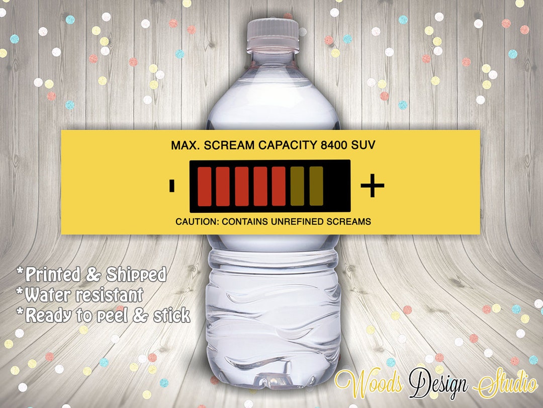 Monsters Scream Canister Container, Custom Water Bottle Labels, Bottle ...