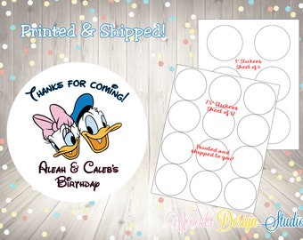 Frozen Anna Elsa Thank You Birthday Stickers, Personalized, Printed ...