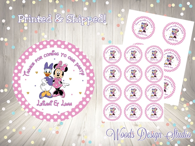 Red Minnie Mouse Birthday Stickers // Personalized // Printed - Etsy