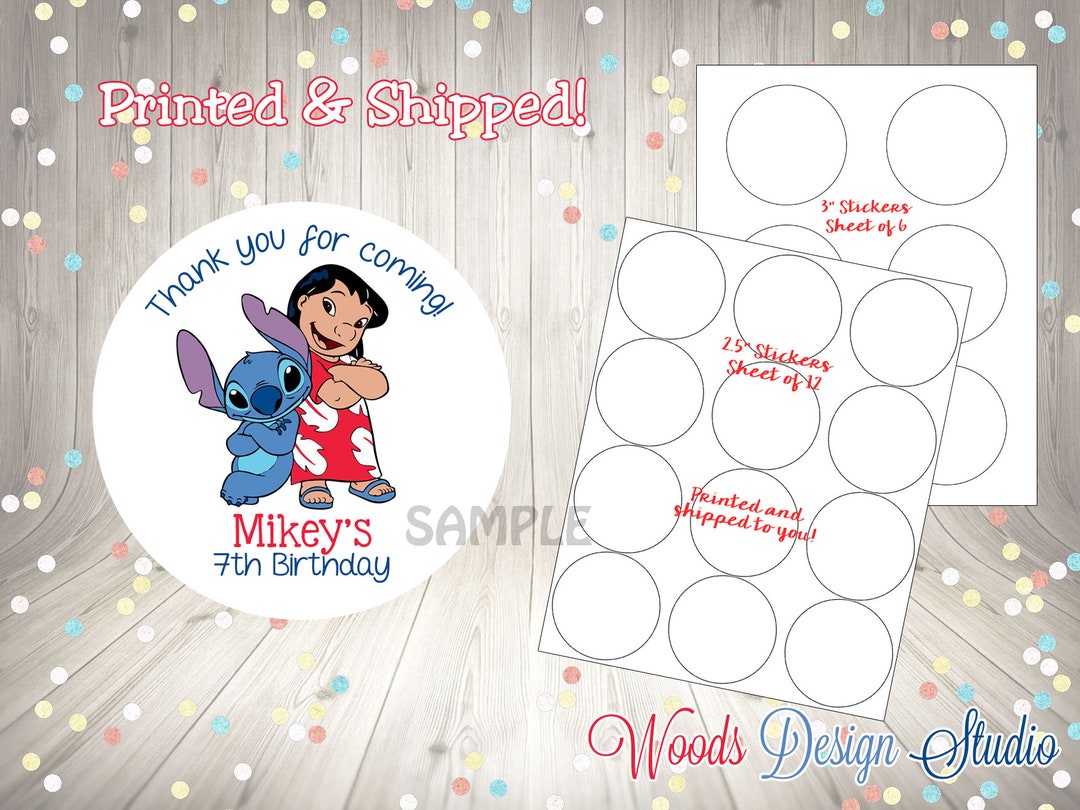 Stitch Lilo Angel Sticker, Personalized, Printed & Shipped, Thank You ...