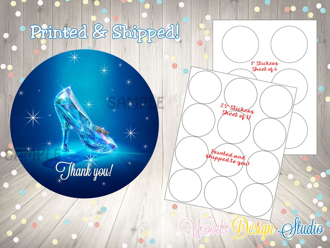 Cinderella Glass Slipper Thank You, Printed & Shipped, Thank You ...