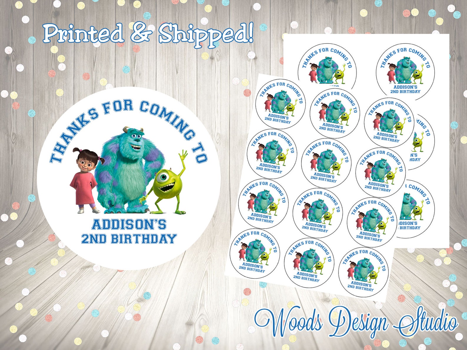 Monsters Inc U // Personalized // Printed & Shipped // Thank - Etsy