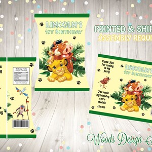 Custom // Printed & Shipped // Lion King Birthday Party Water Bottle ...