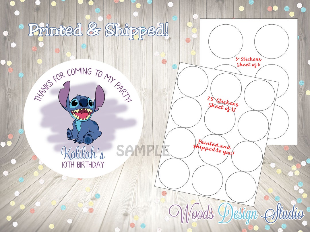 Stitch Lilo Angel Sticker, Personalized, Printed & Shipped, Thank You ...
