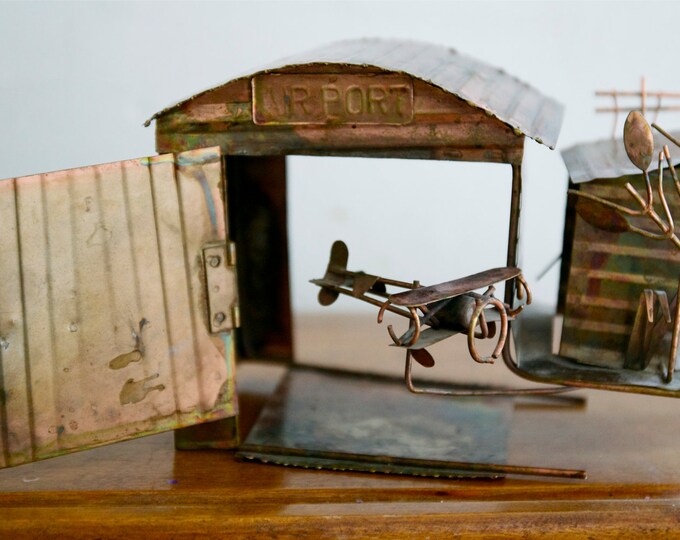 Vintage Copper Airplane Music Box - Etsy