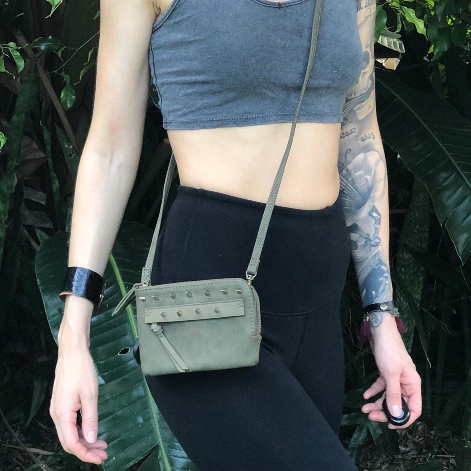 Studded Sage Crossbody Rocker Purse - Etsy