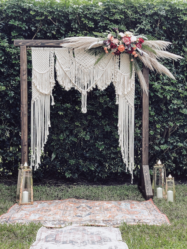 Bohemian Macrame Wedding Backdrop, Ceremony Backdrop, Wedding Arch ...