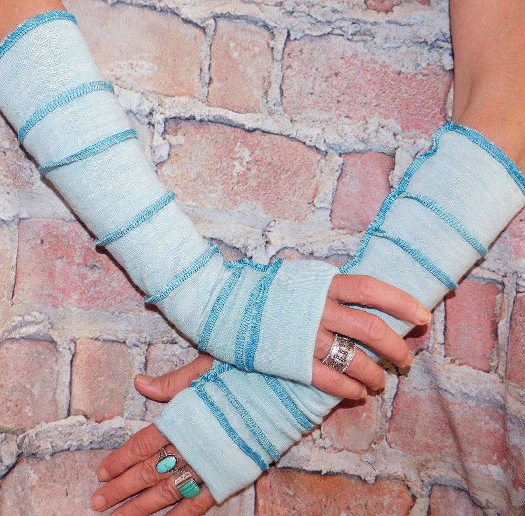 S/M Wool Arm Warmer, Festival Gear Patchwork Glove Boho Funky Hippie ...