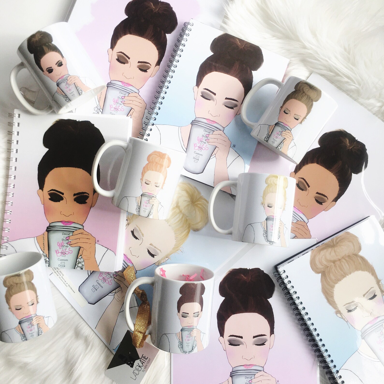 Print of Original Girl Boss, Coffee Lover Illustration, Girl Boss Art ...