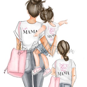 Mommy and Me Art, Girly Art, Girly Print, Little Girl, Mom Print, Girls ...