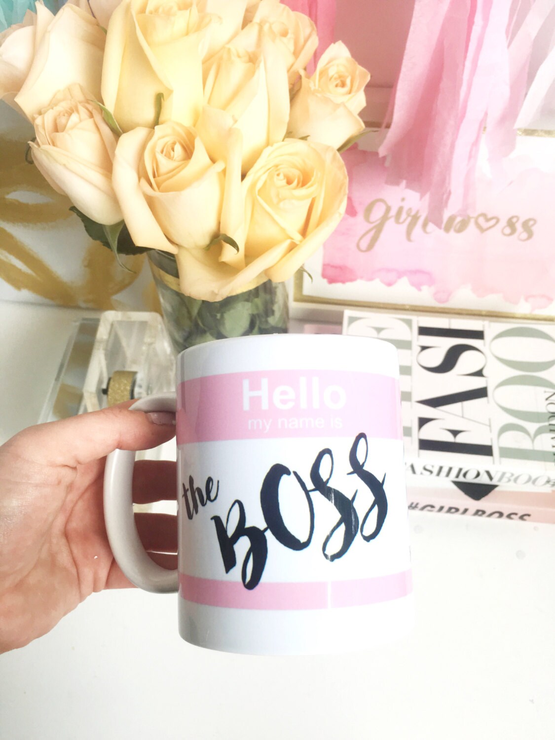 Boss mug, girlbosss mug, girl boss mug, coffee lover, girly mug, custom ...