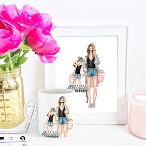 Mommy and Me Art, Girls Room, Girly Art, Girly Print, Little Girl, Mom ...