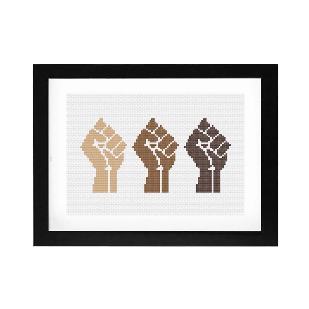 5x7 - "resist" Decorative Cross Stitch Art With Frame - Etsy