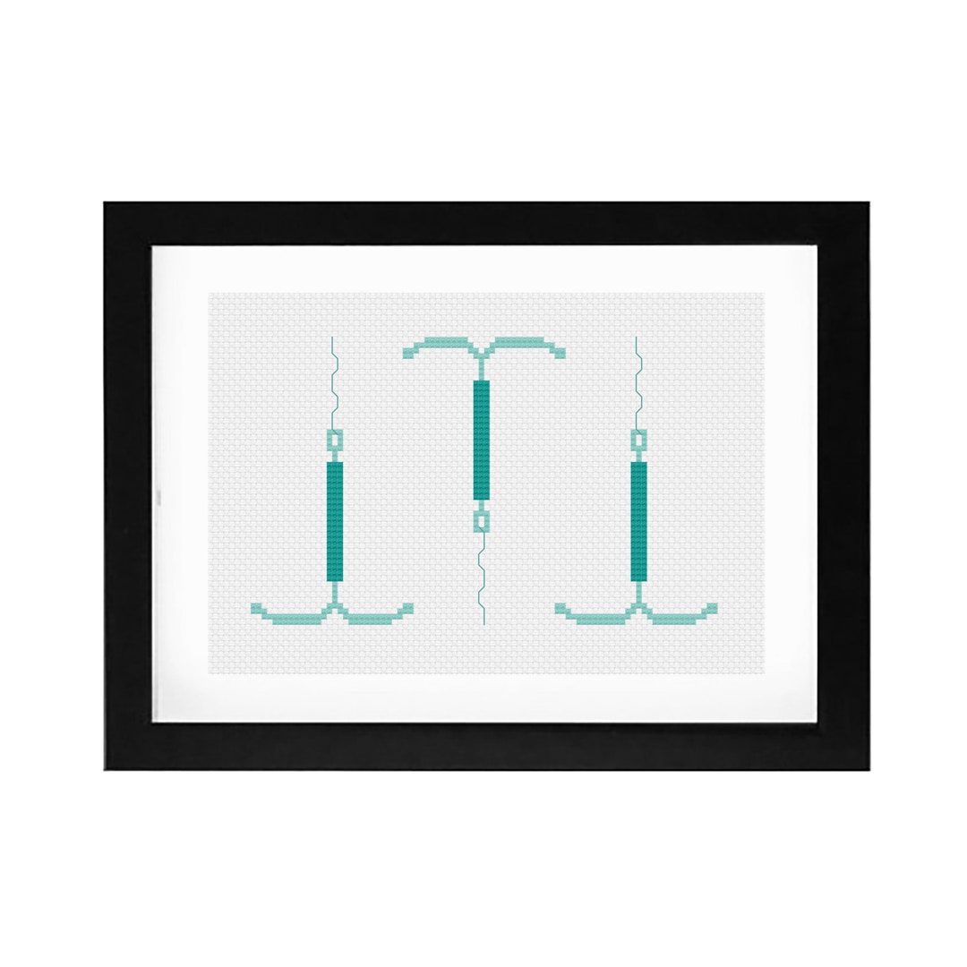 5x7 - "iud" Feminist Decorative Cross Stitch Art With Frame - Etsy
