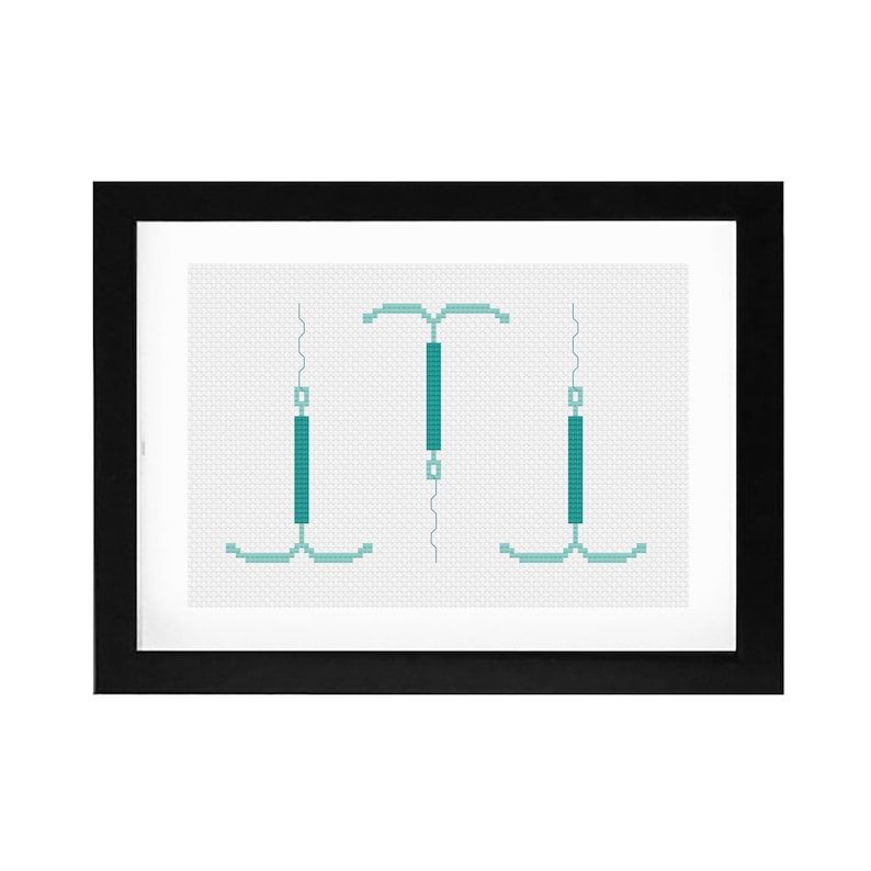 5x7 - "iud" Feminist Decorative Cross Stitch Art With Frame - Etsy