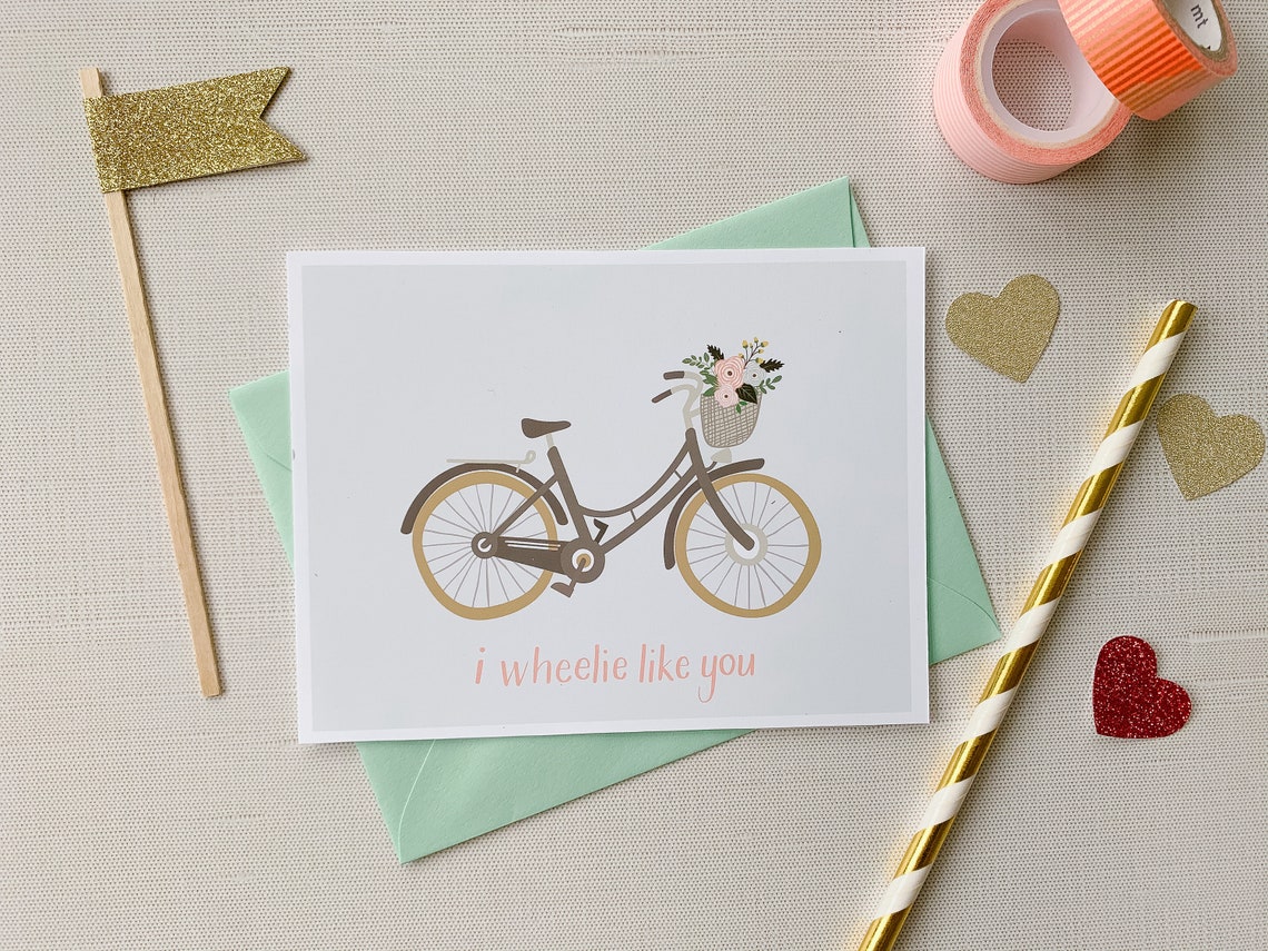 I Wheelie Like You Valentine's Day Card - Etsy