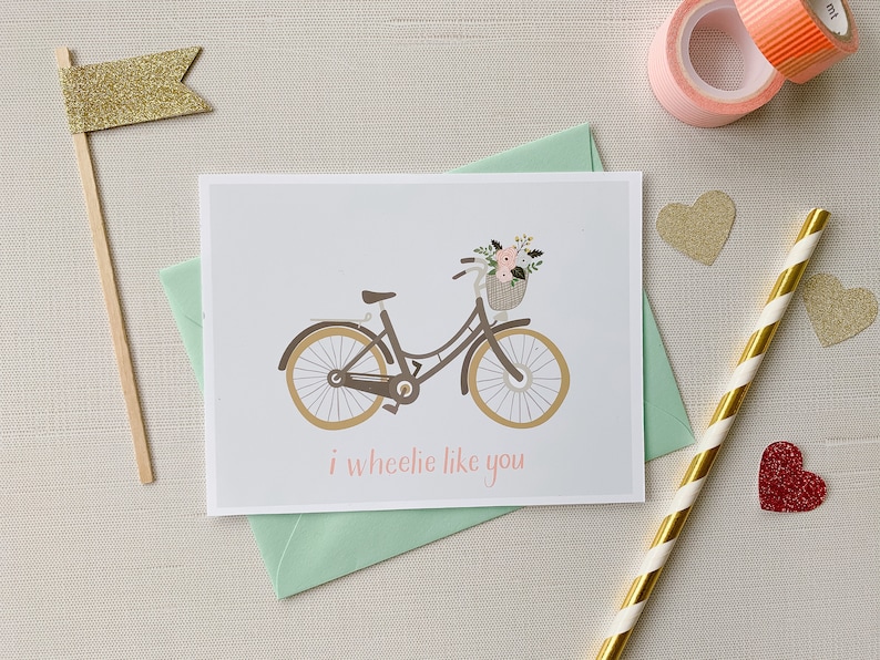 I Wheelie Like You Valentine's Day Card - Etsy