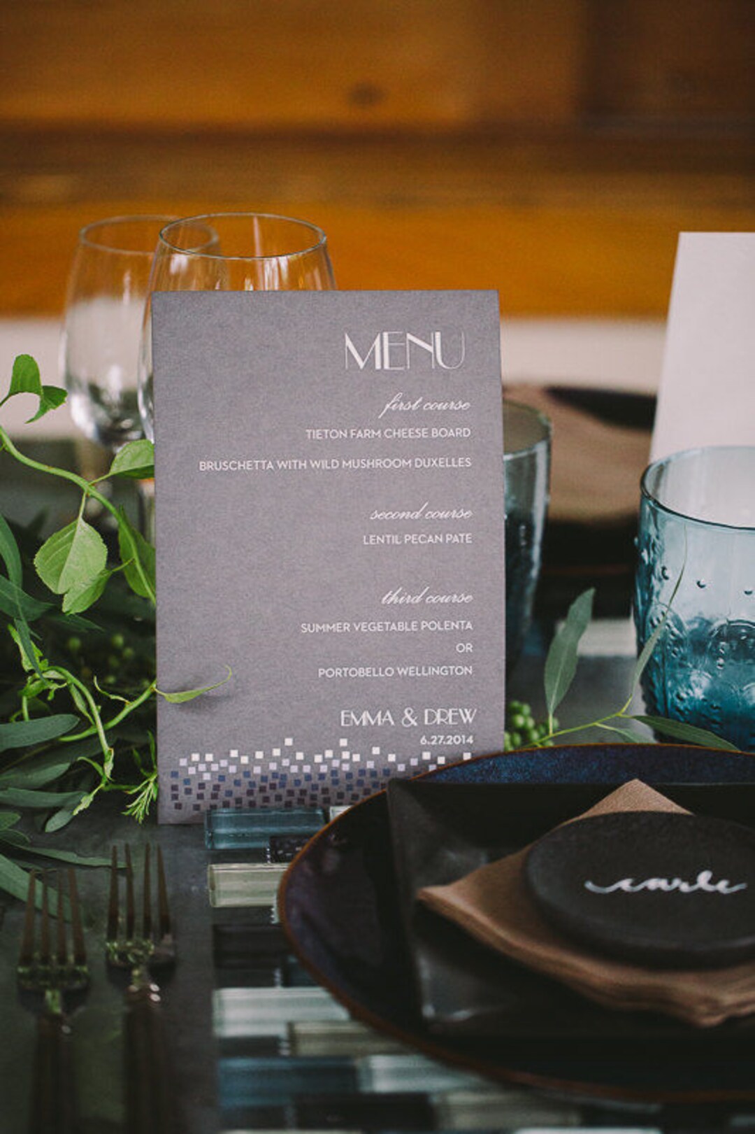 Slate & Hexagon Menu Set of 10 8.5 X 5.5 Inches - Etsy