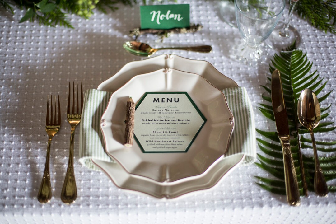 Hexagon Menu (set of 10) - Etsy