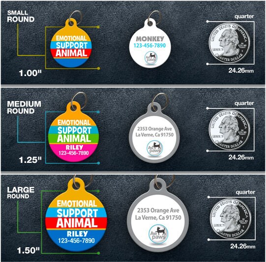 Emotional Support Animal PET ID TAGS - Etsy