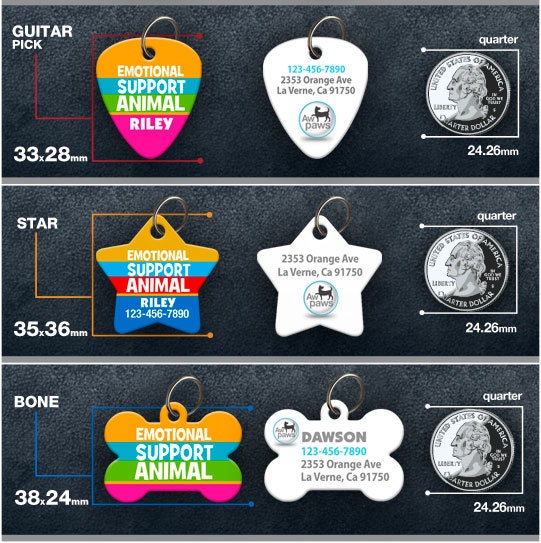 Emotional Support Animal PET ID TAGS - Etsy
