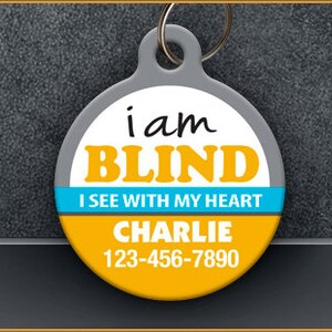 I Am Blind PET ID TAGS - Etsy