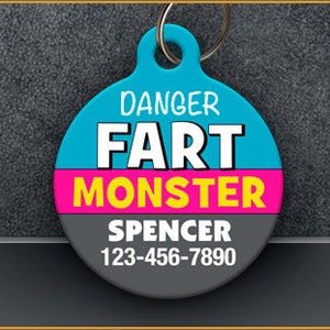Fart Monster PET ID TAGS - Etsy