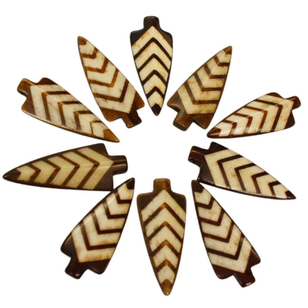 Real Bone Arrowhead Beads With Detail - Etsy