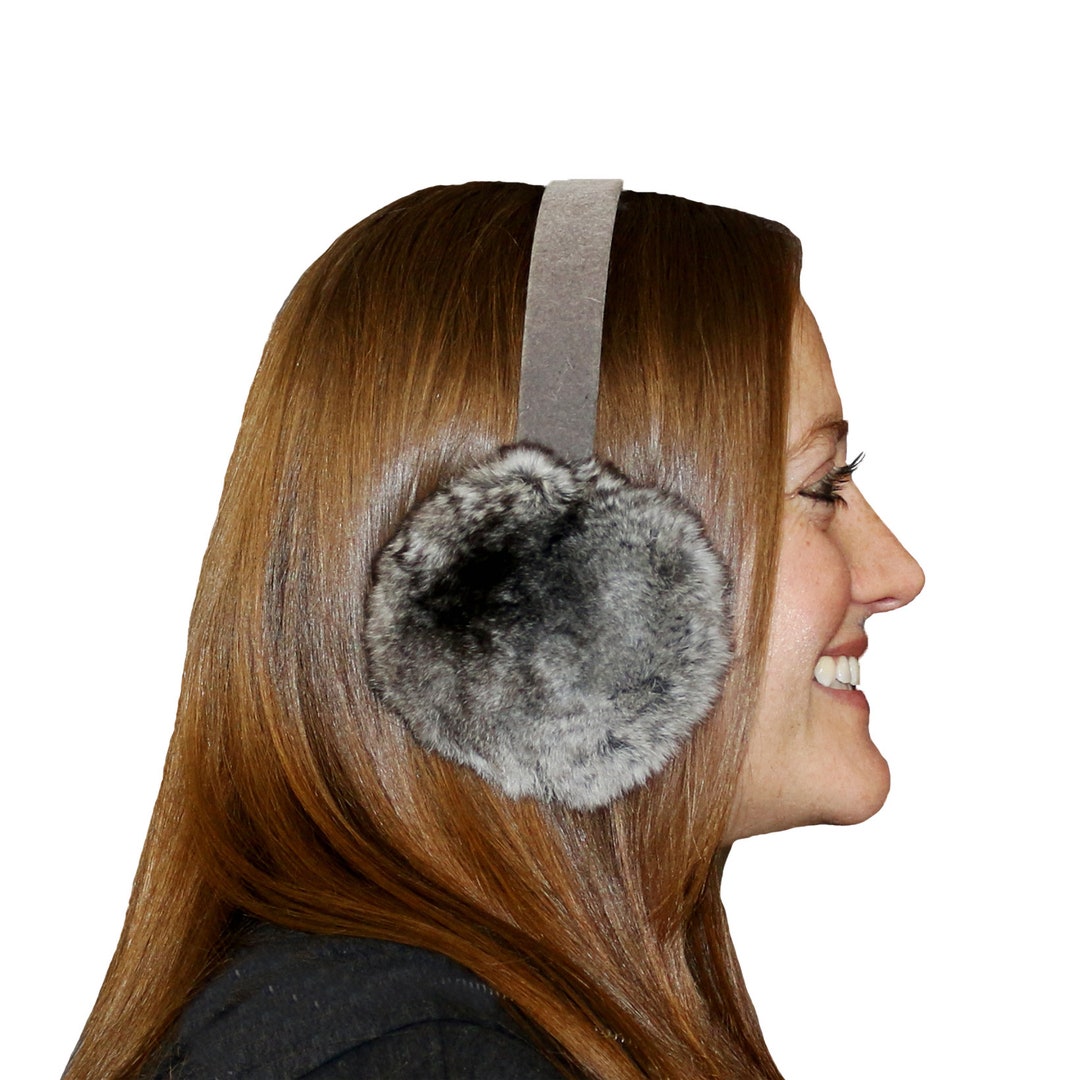 Glacier Wear Chinchilla Rex Rabbit Fur Ear Muffs-mff1270 - Etsy