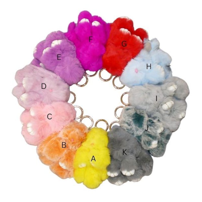 Bunny Fluffy Keychain - Etsy