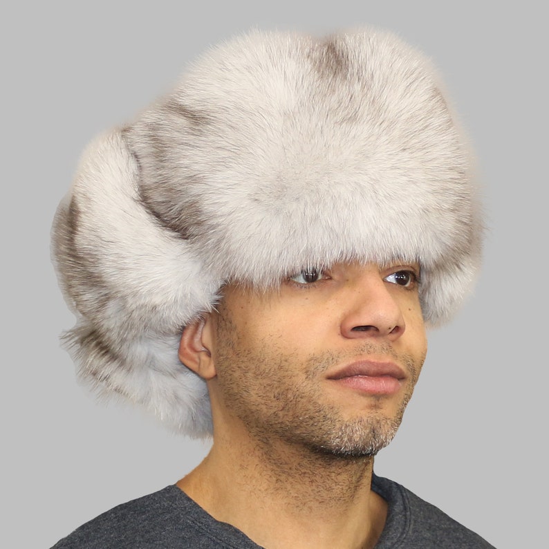 Glacier Wear Blue Fox Fur Trooper Hat Hts1083 - Etsy