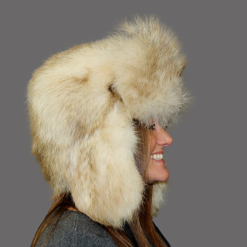 Glacier Wear Blonde Coyote Fur Russian Trooper Hat Hts1685 | Etsy